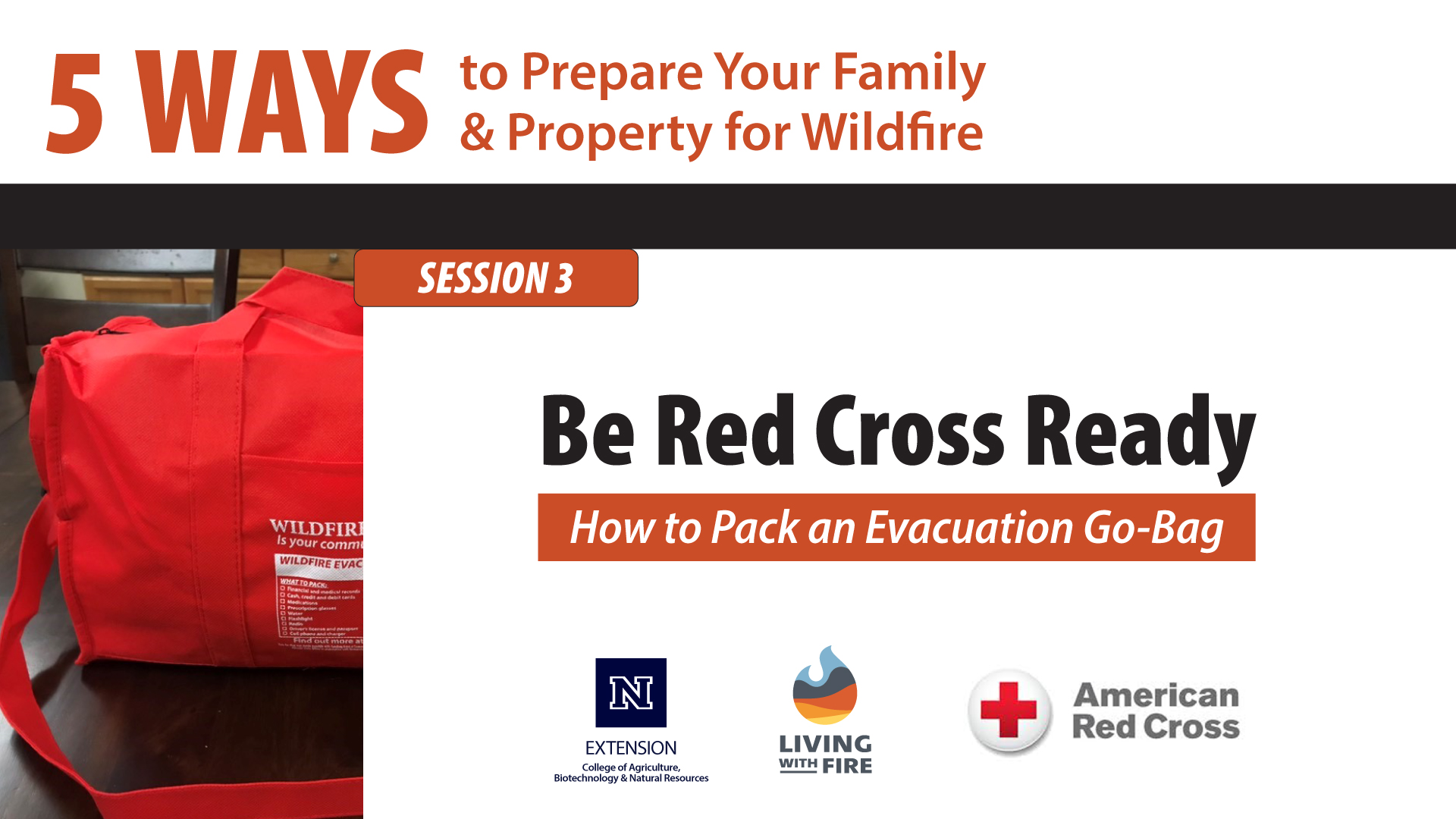 Be Red Cross Ready – How to Pack an Evacuation Go Bag | Living With Fire